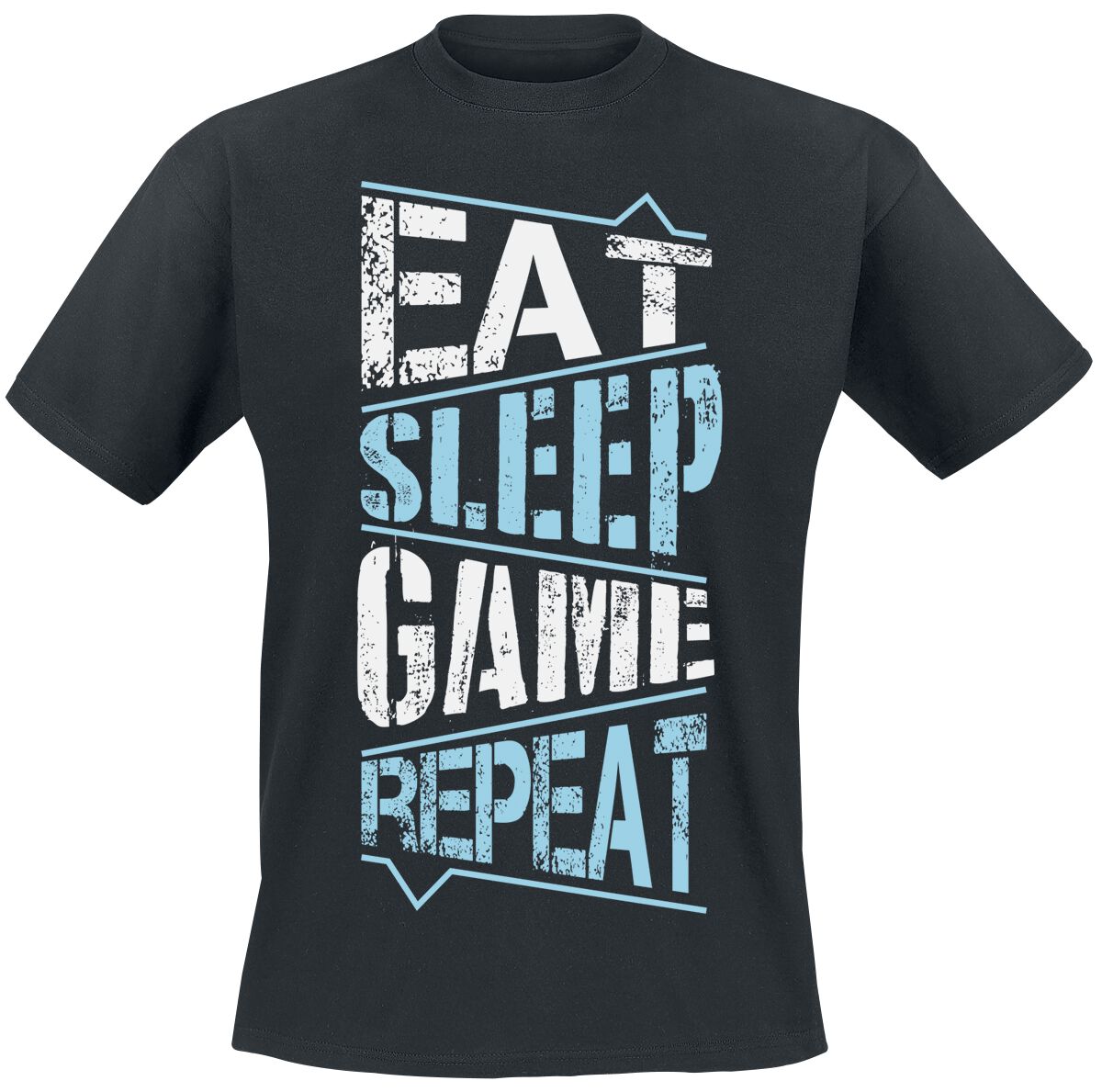 Eat Sleep Game Repeat | Gaming Slogans T-shirt | Large